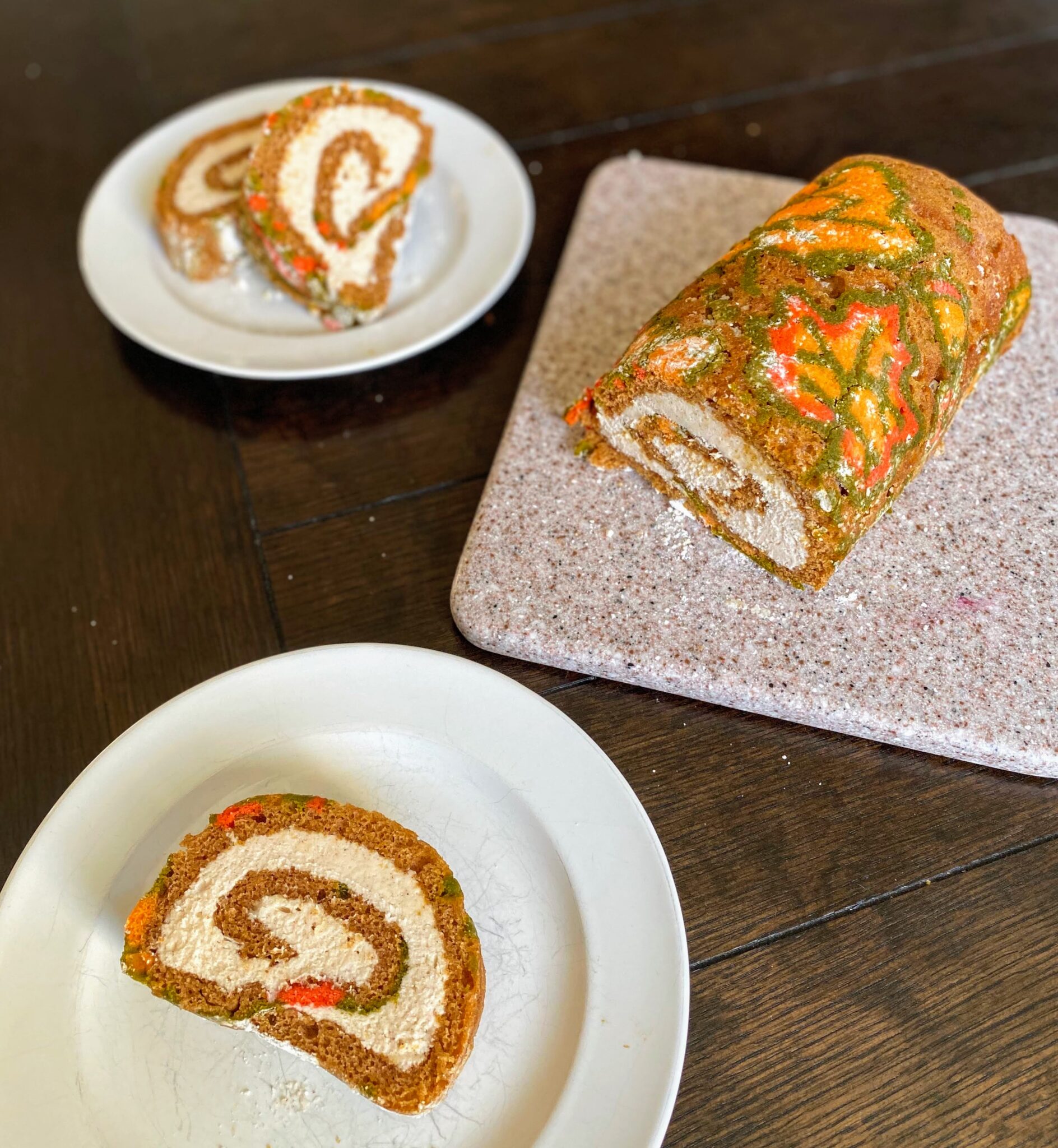Patterned Pumpkin Cake Roll - Sweet Girl Treats