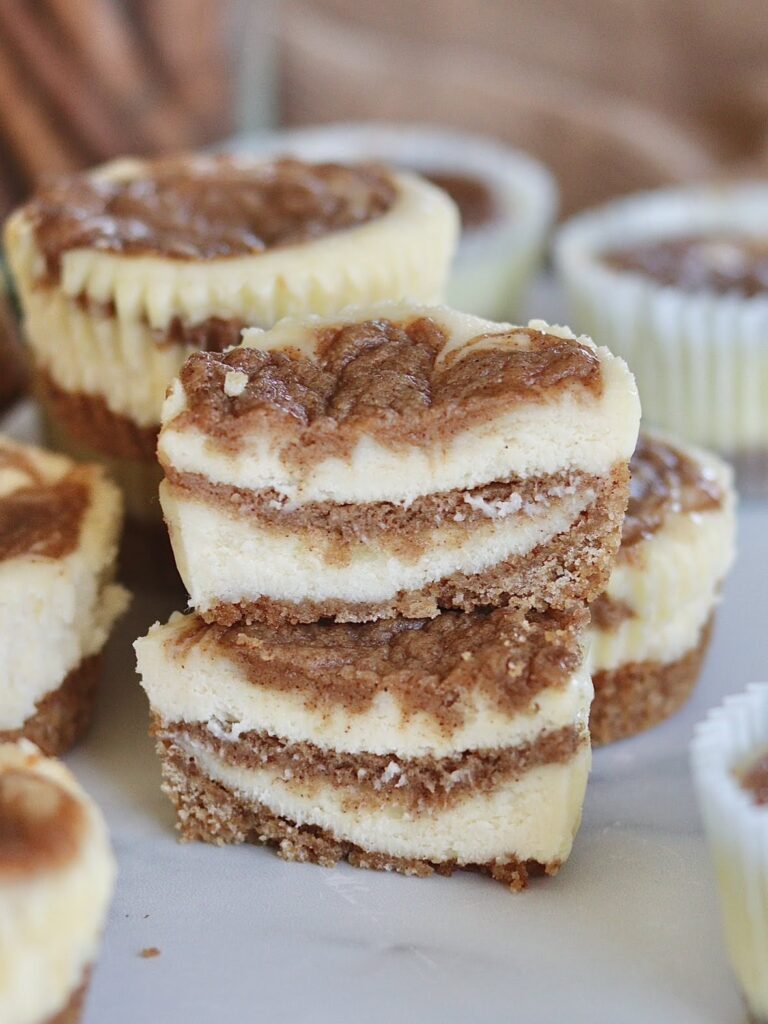 Mini Cinnamon Roll Cheesecakes - Sweet Girl Treats